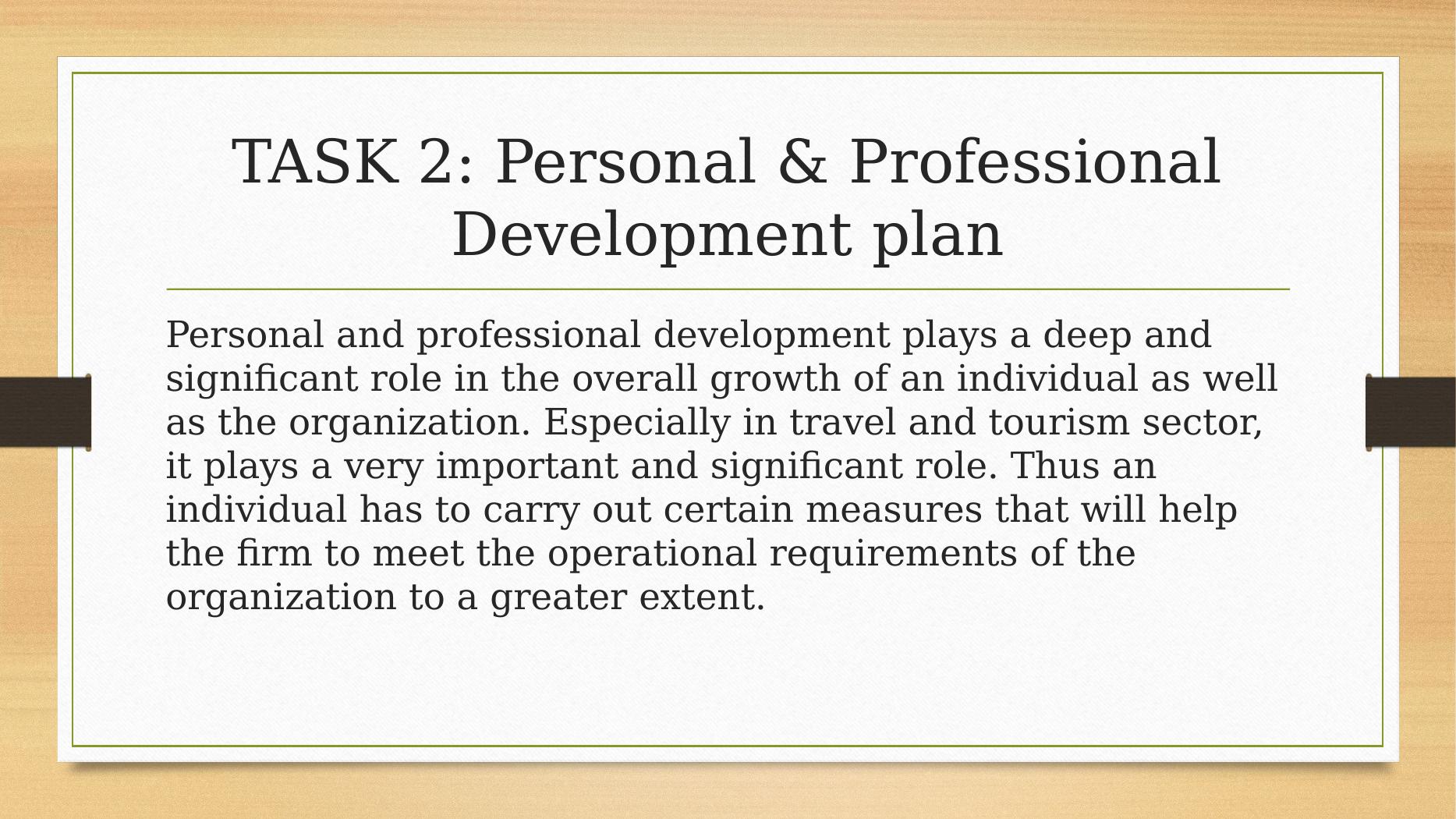 Personal & Professional Development plan