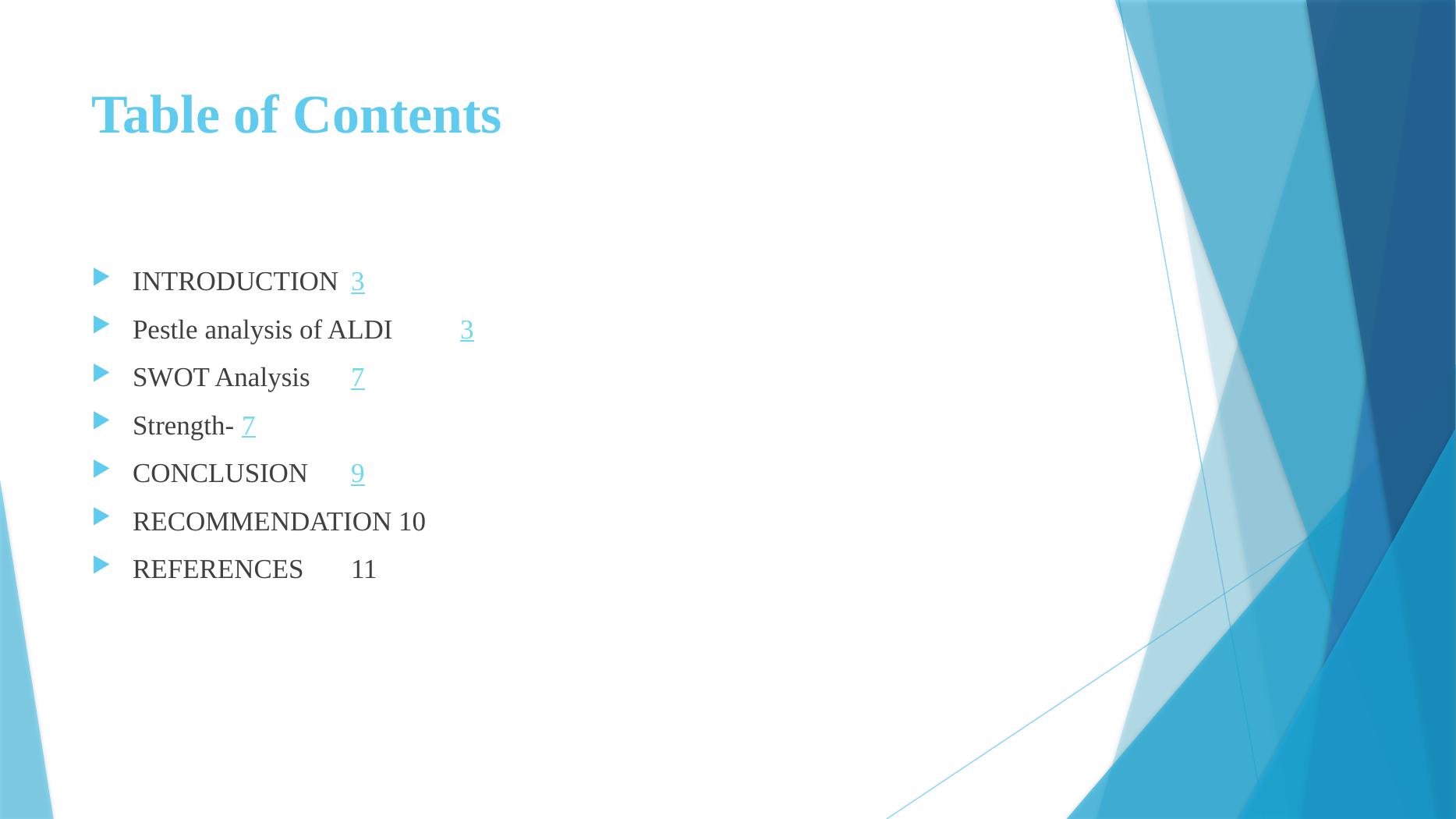 Principles of Marketing: PESTLE, SWOT Analysis for ALDI