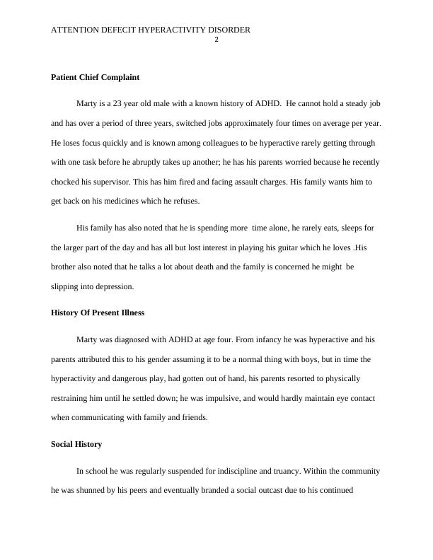 ADHD Case Study: Treatment, ACA, and Community Resources