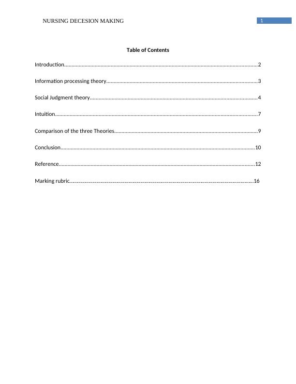 Nursing Decision Making: Theories, Applications at Flinders