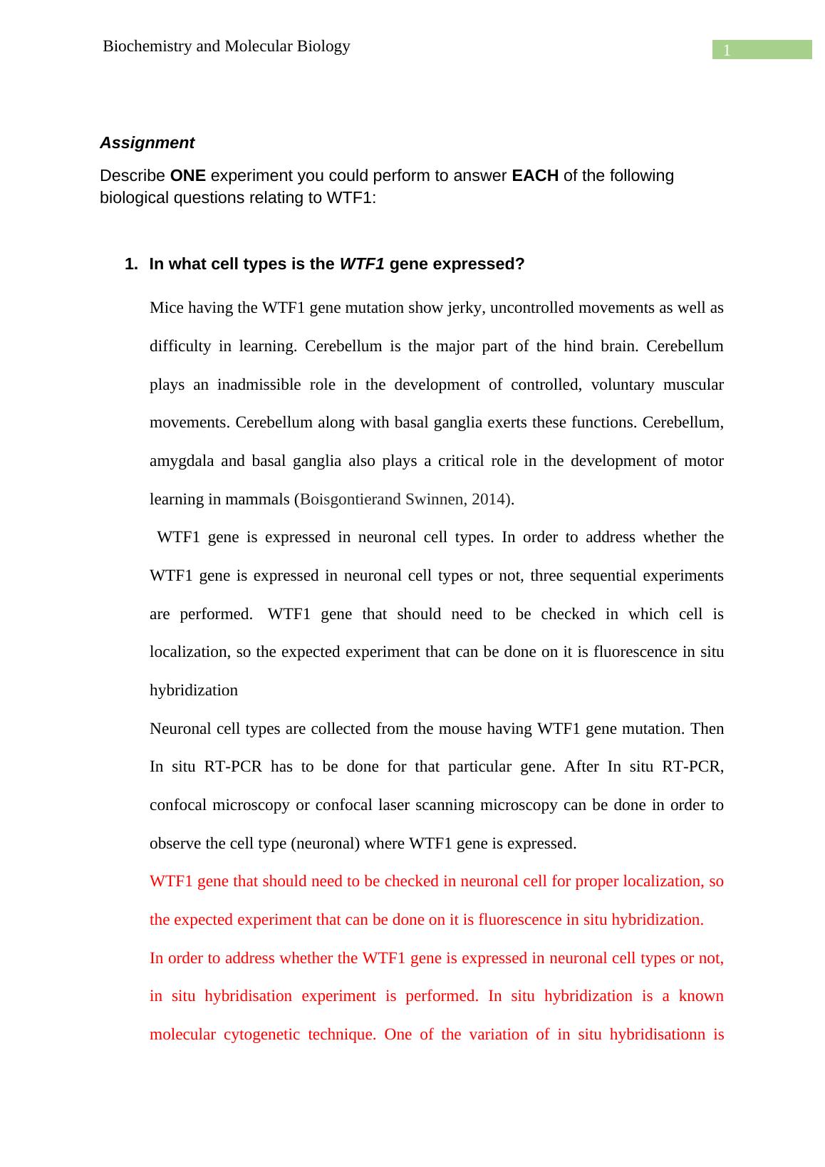 BIOC5001: Understanding WTF1 Gene Expression Experiments