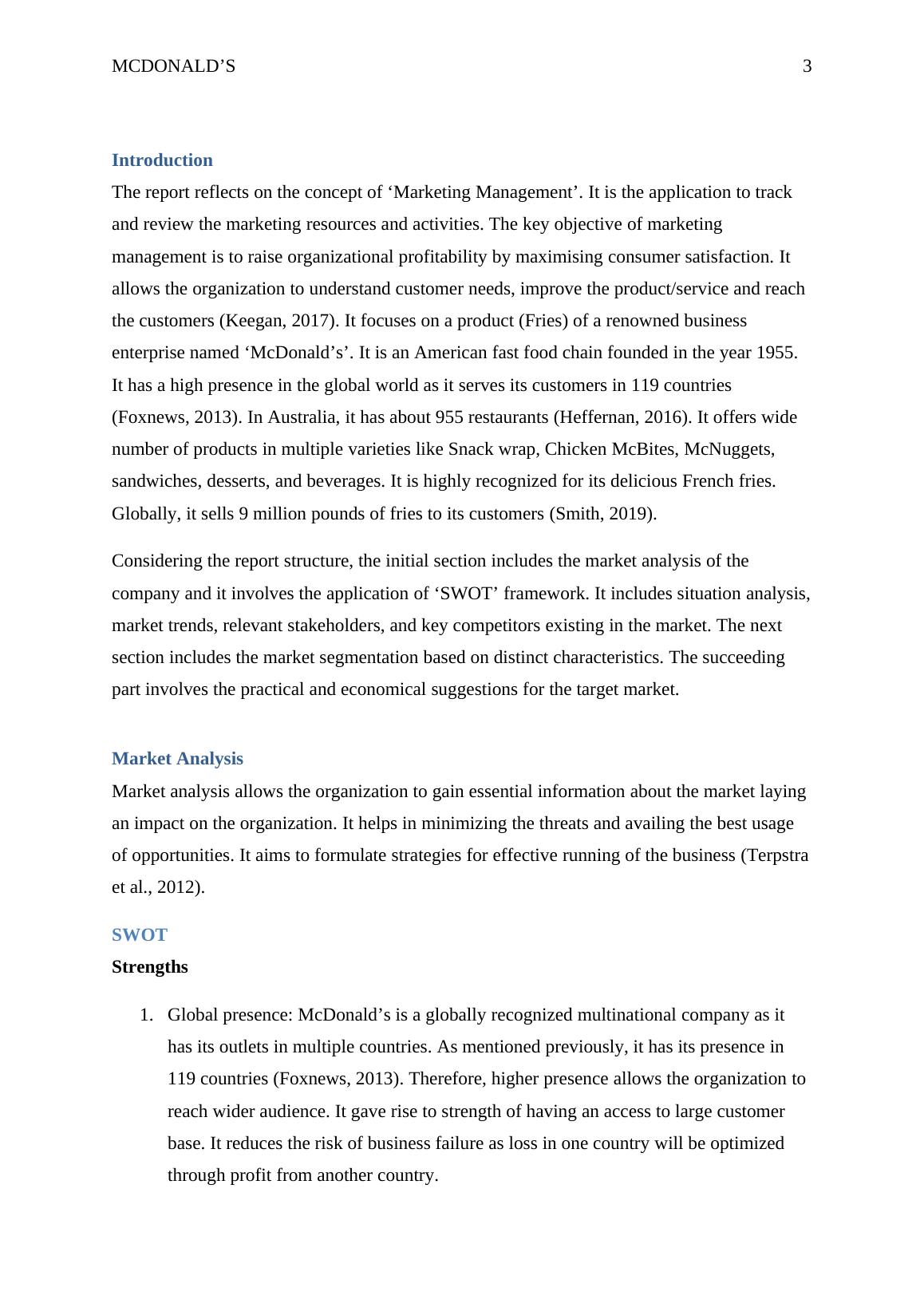 Marketing Management : McDonalds