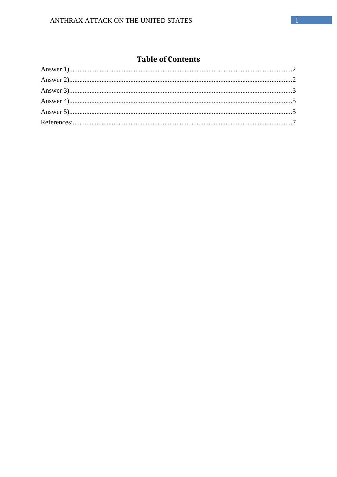 Public Health Analysis: The 2001 Anthrax Attacks in the US