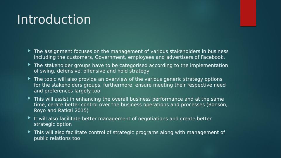 Dynamic Strategy: Facebook Stakeholder Analysis & Strategy