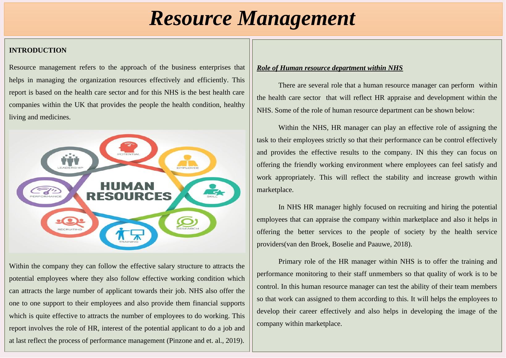 Resource Management in NHS: HR, Performance Analysis