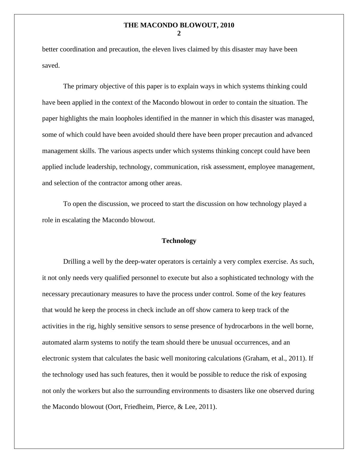 System Thinking Analysis of the Macondo Blowout Event