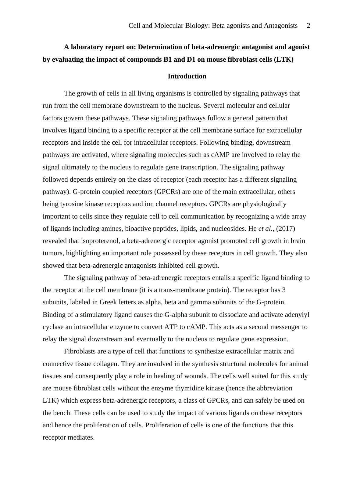 Cell and Molecular Biology | Report