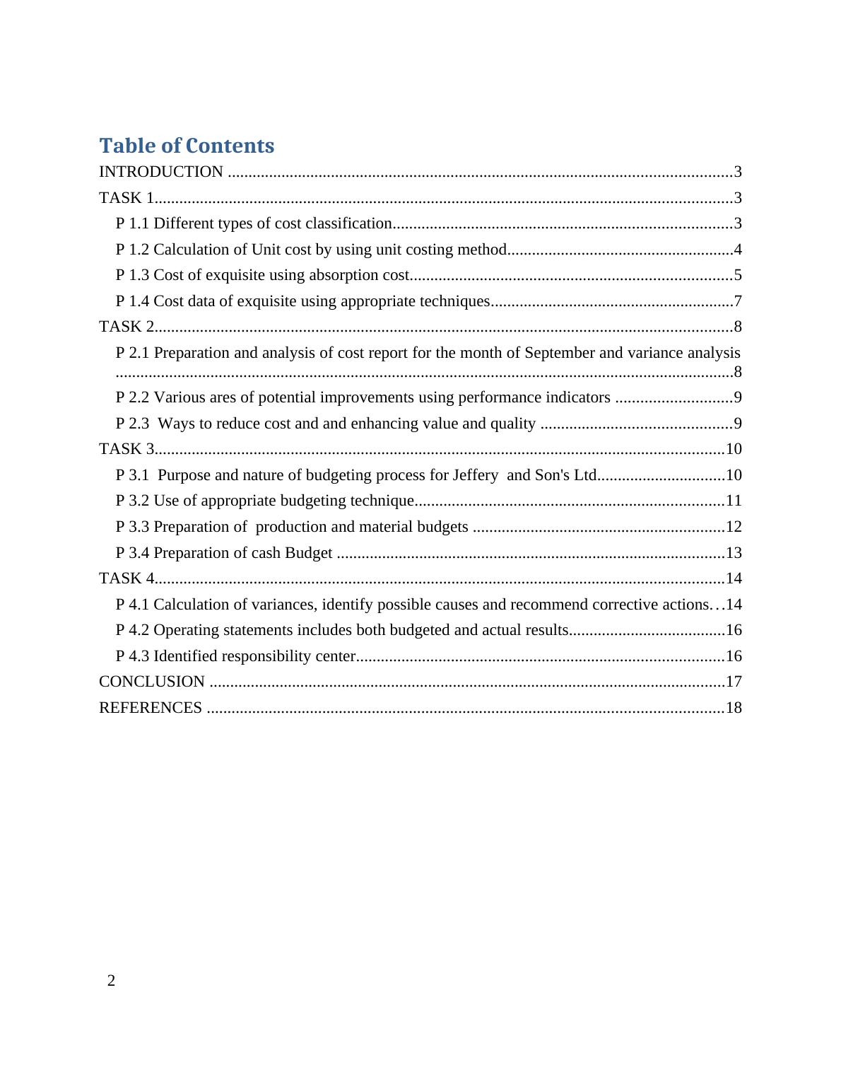 Management Accounting Report: Cost and Variance Analysis