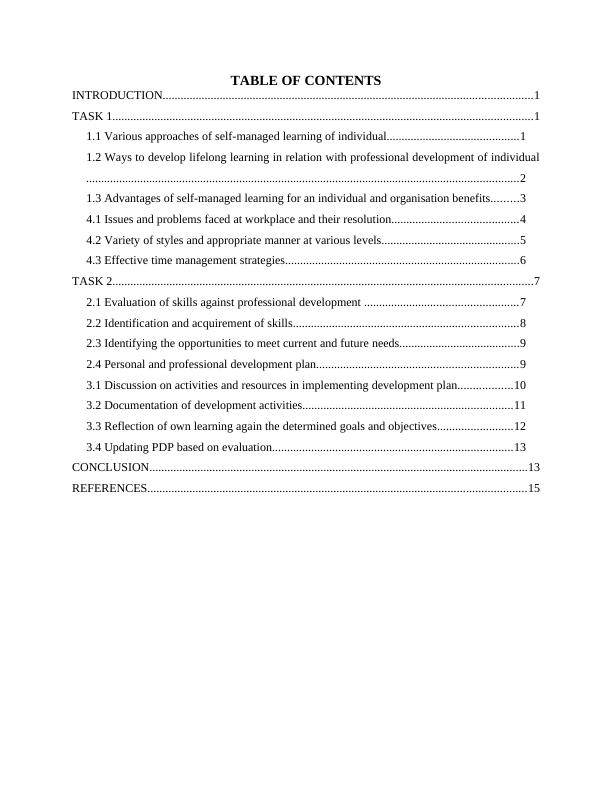 Self-Managed Learning in Professional Development Report