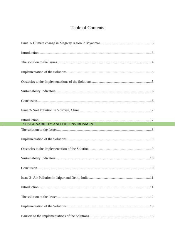 University Case Study: Environmental Sustainability Issues