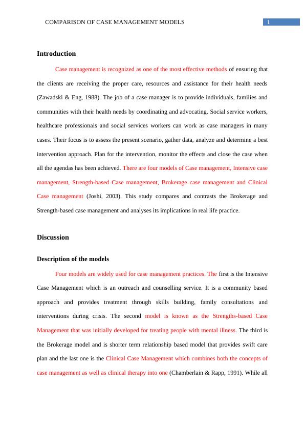Case Management Models Comparison: Brokerage vs. Strengths