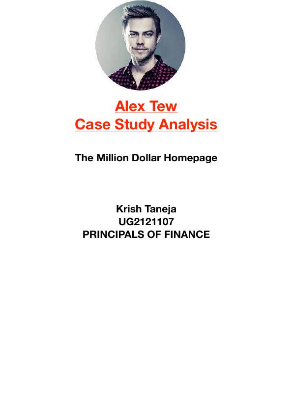 Alex Tew Case Study Analysis The Million Dollar Homepage.