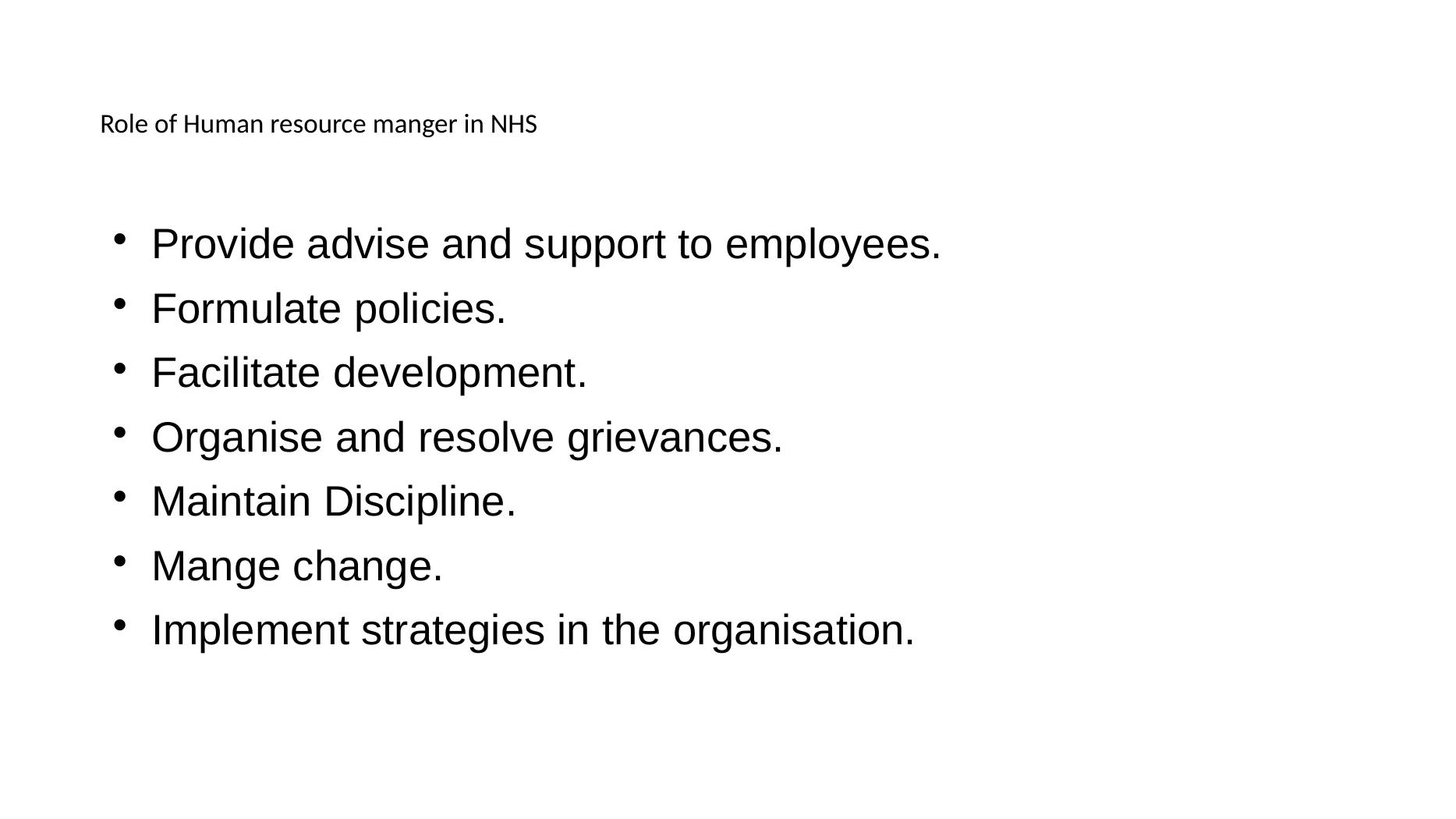 HSC Principles: Analyzing the HR Manager Role in the NHS