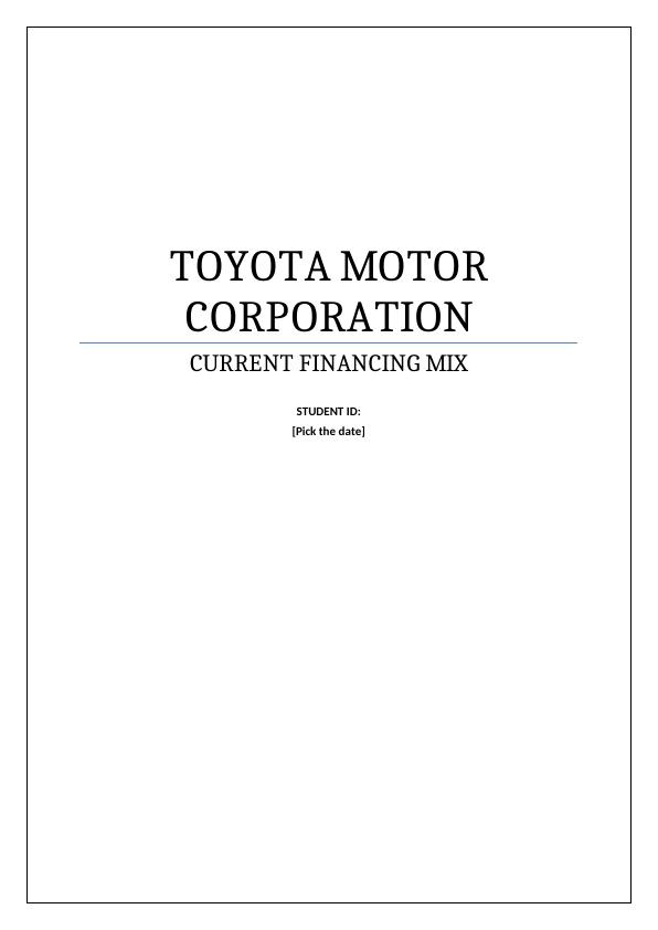 The Financial Statements of the Company - Toyota