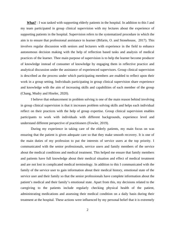 Rolfe's Reflective Model and Group Clinical