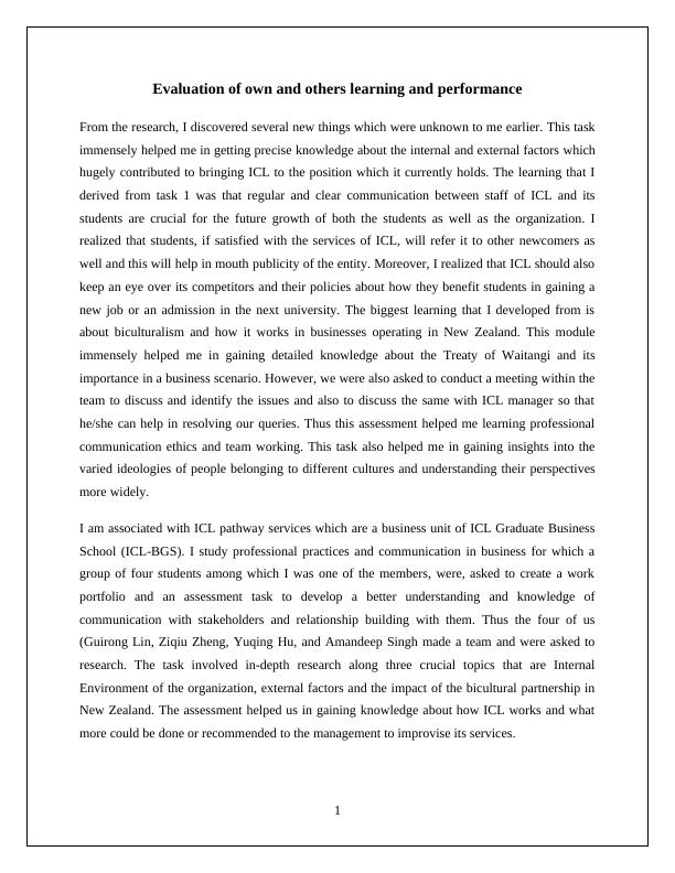 Report: ICL's Communication and Performance Analysis