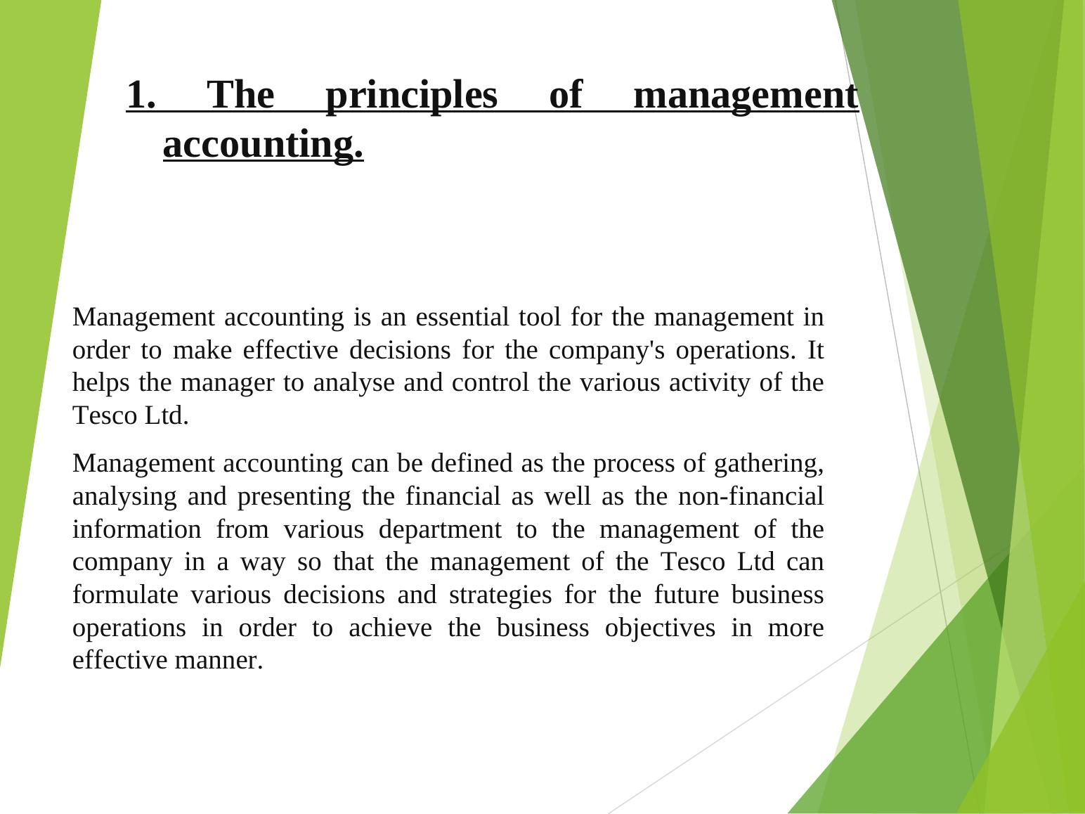 Management Accounting Report: Tesco Ltd. Financial Insights
