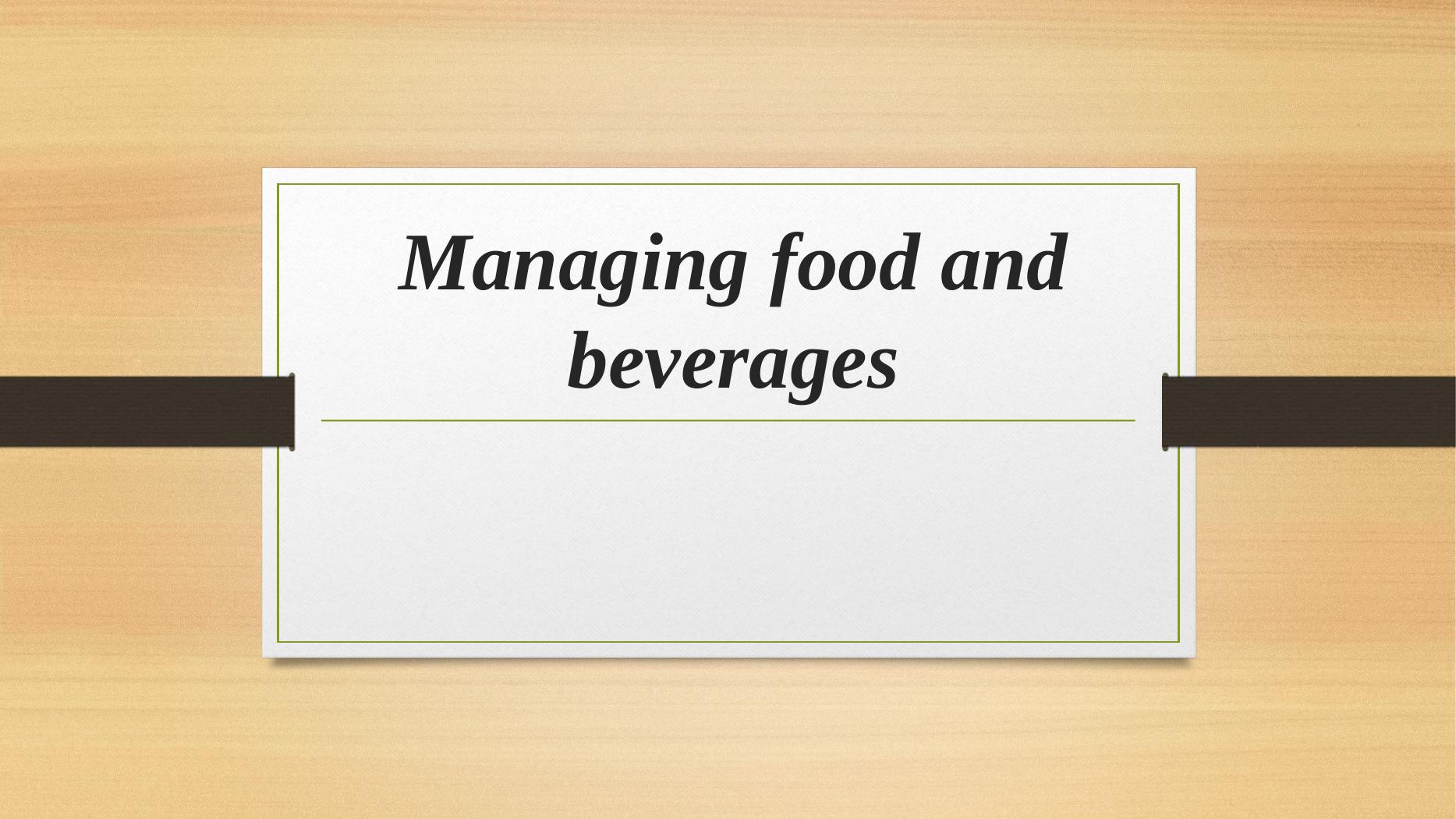 managing food&beverage operations