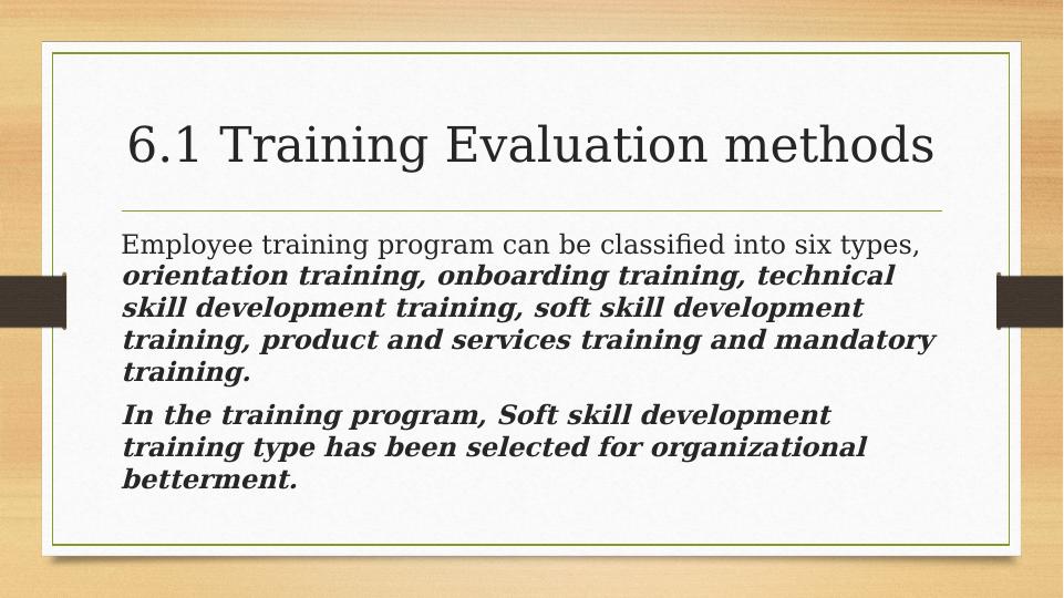 Training Evaluation Methods: HRM 6.1 & 6.2 - Report