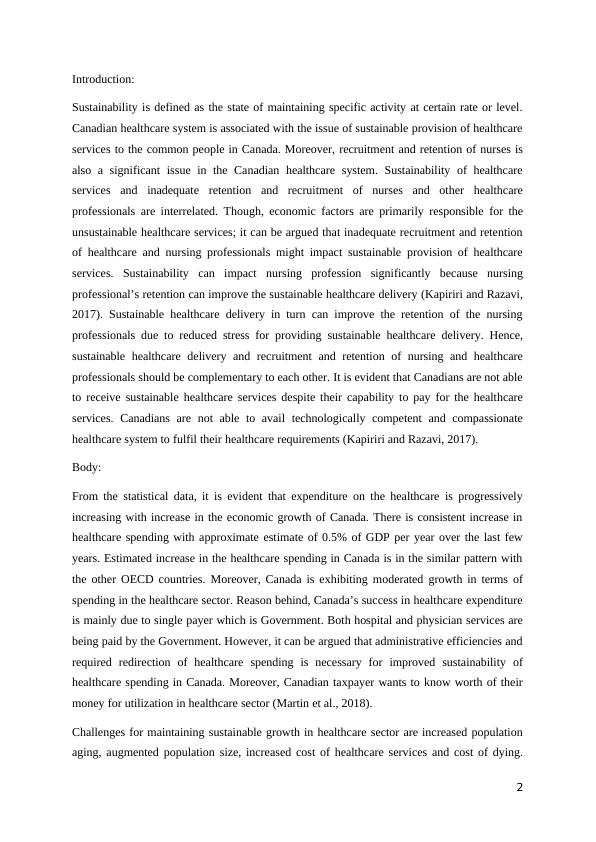 Canadian Healthcare Sustainability Challenges and Solutions