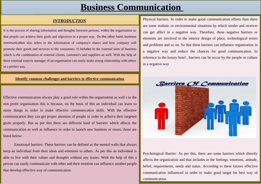 Business Report: Overcoming Communication Barriers