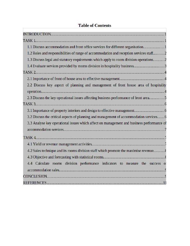 Case Study: Room Division Services at Hillside Hotel