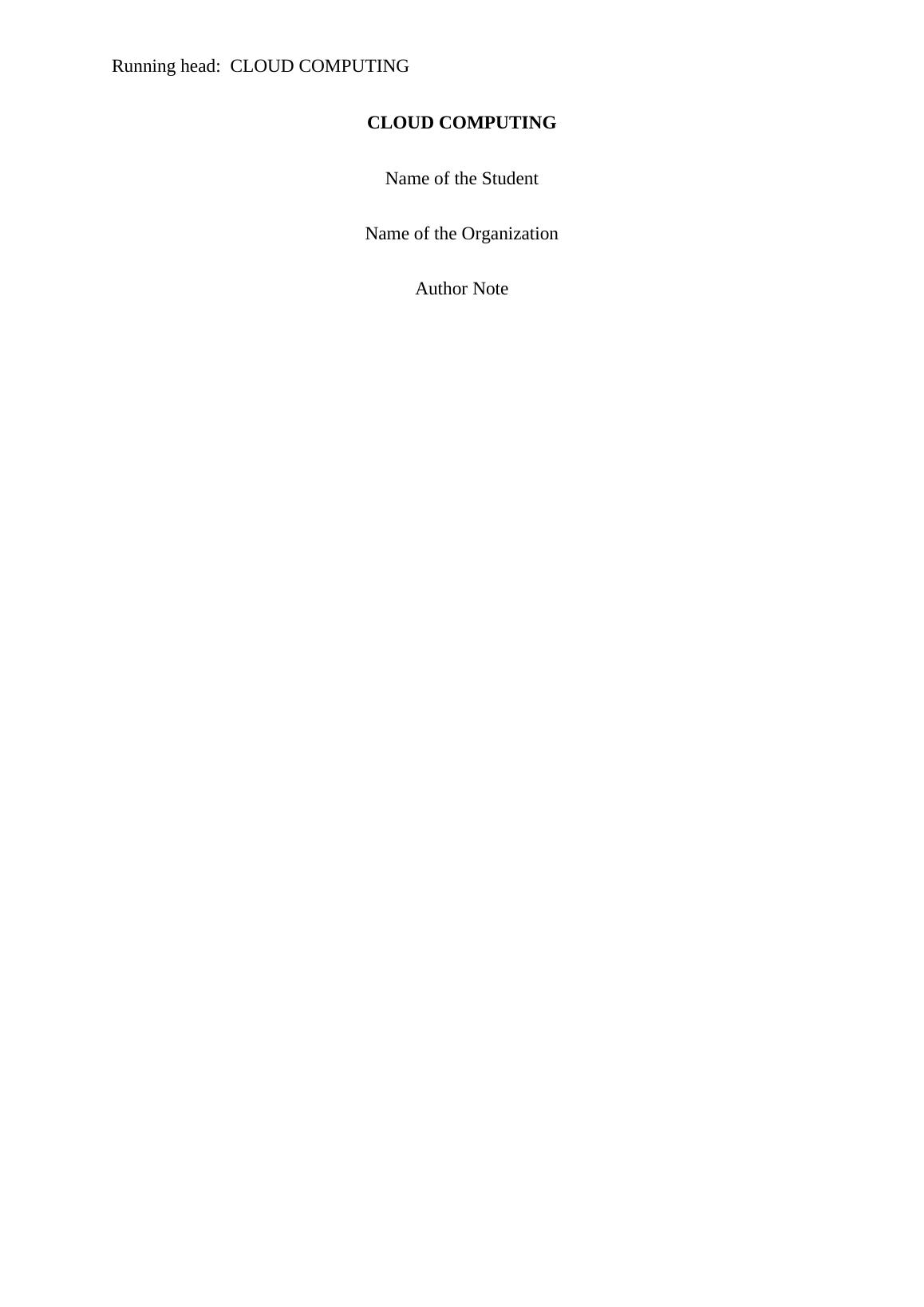 WEPAU: Cloud Computing Solution and Implementation Report