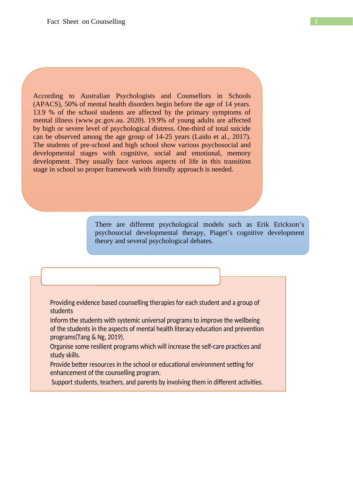 Counselling Fact Sheet: Ethics and Therapeutic Alliance