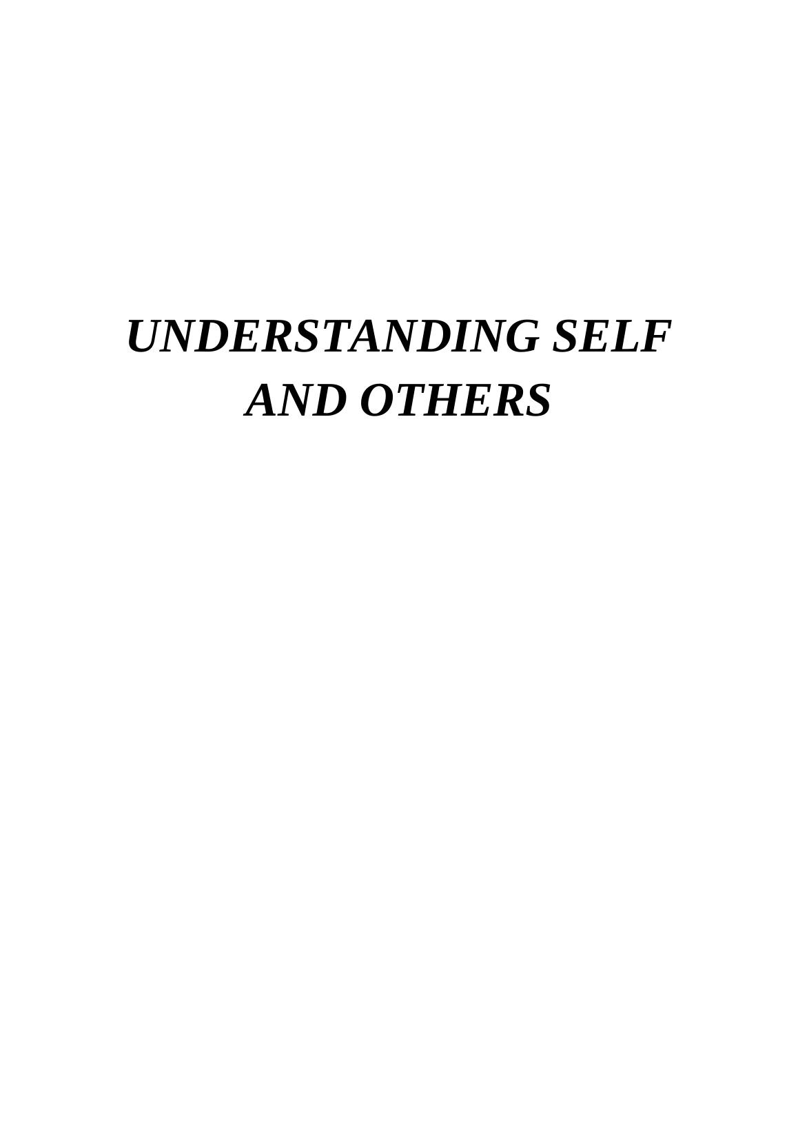 Developing Self and Other Self-Affects