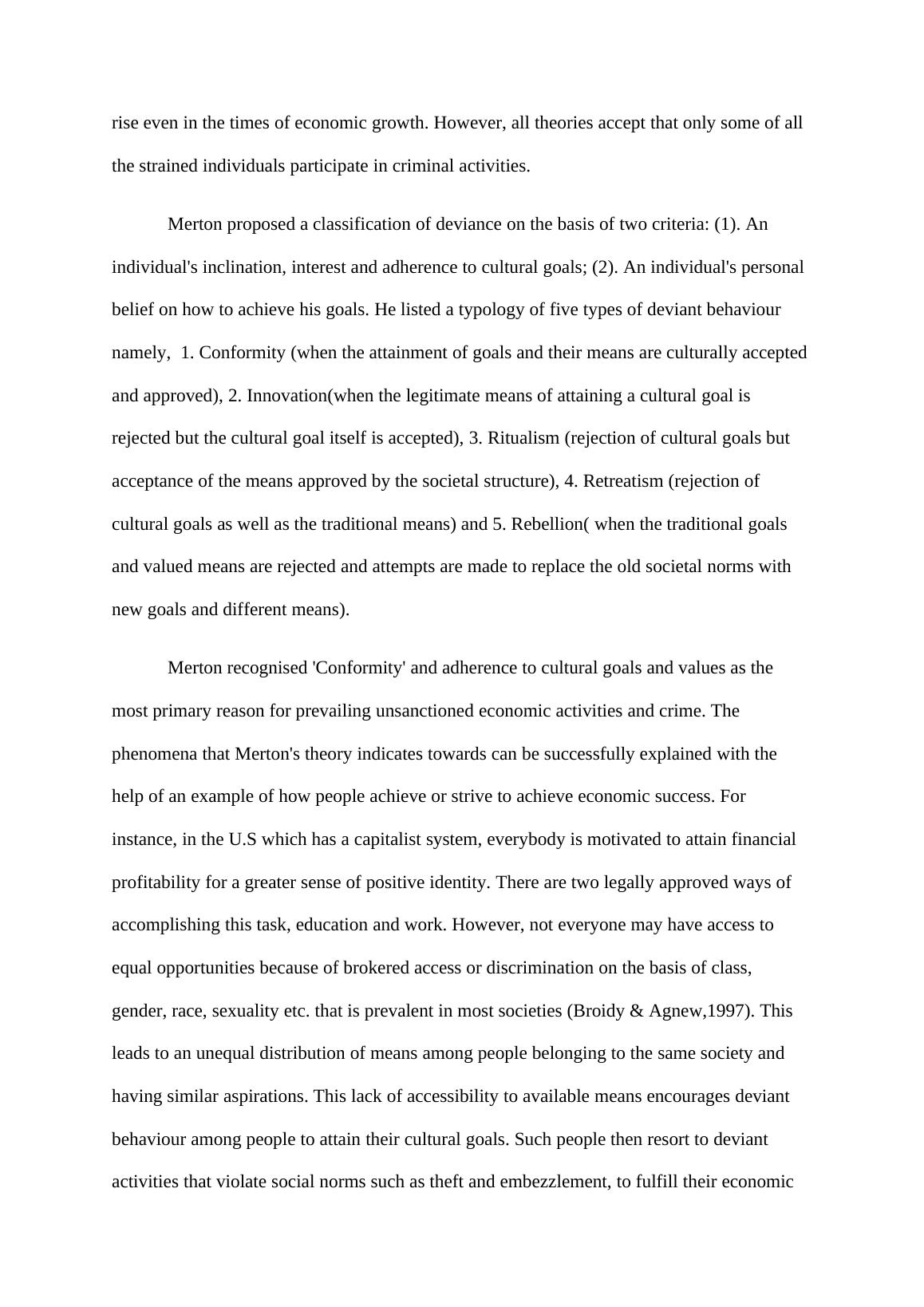 Merton's Strain Theory: Understanding Deviance in Society