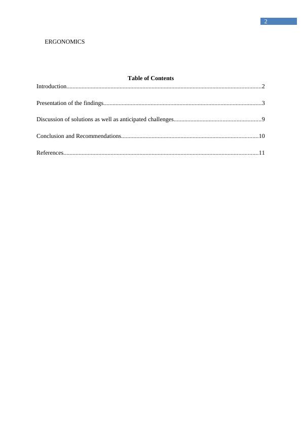 Ergonomics Report: Work Hours, Risks, and Solutions