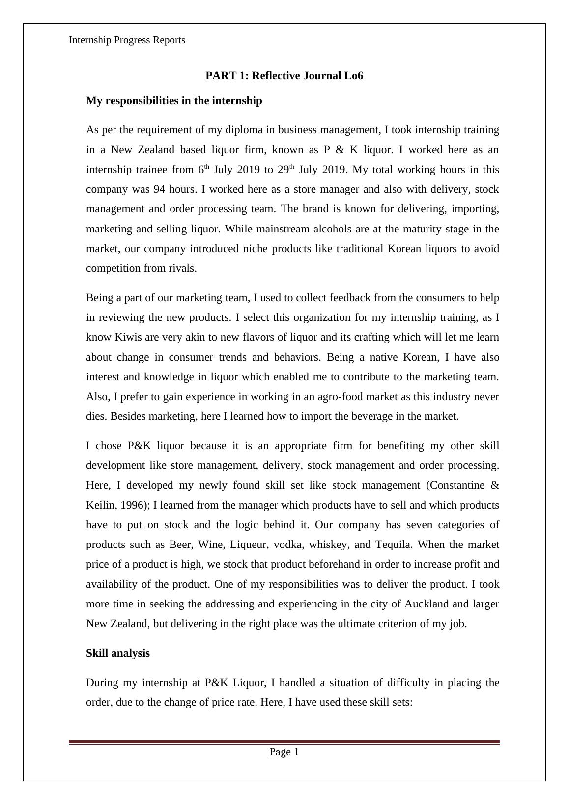 Internship Progress Reports | Desklib