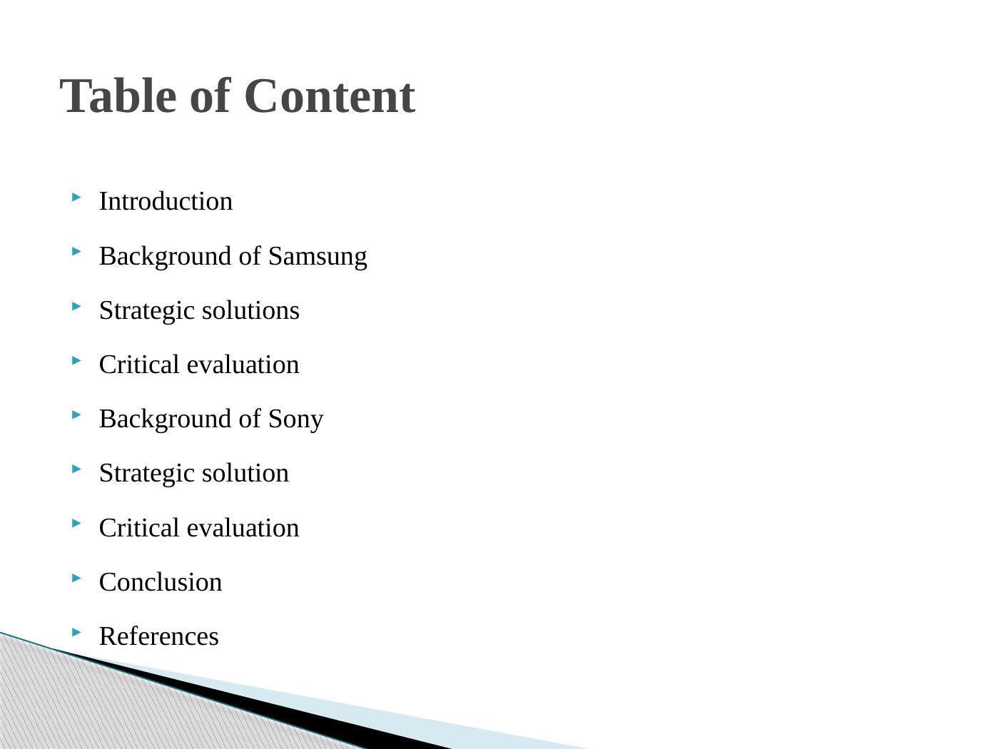 Strategic Management Strategies of Samsung and Sony