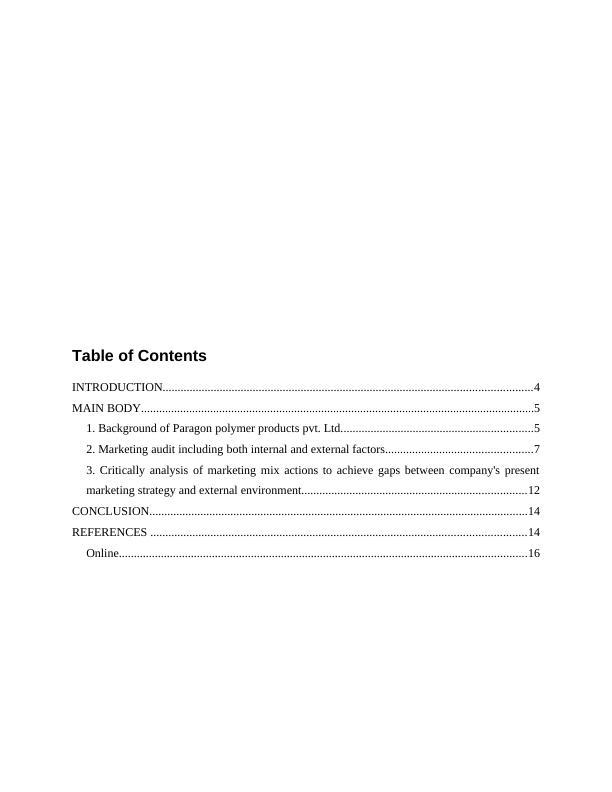 Paragon Polymer Products: Marketing Mix and Analysis Report