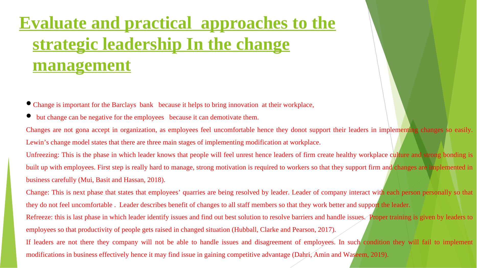 Strategic Leadership and Change Management in Barclays Bank