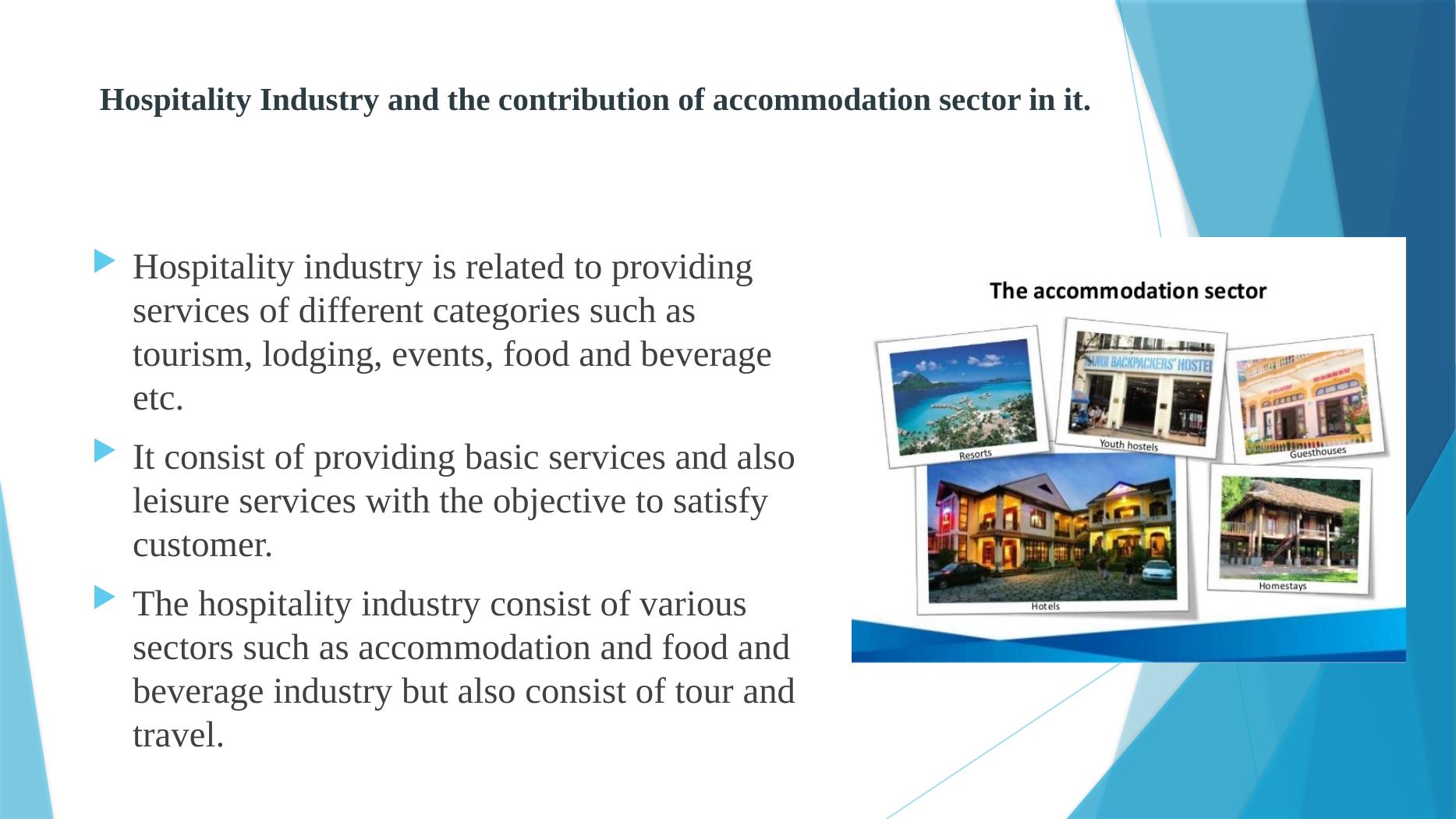 Hospitality Industry and Accommodation Sector