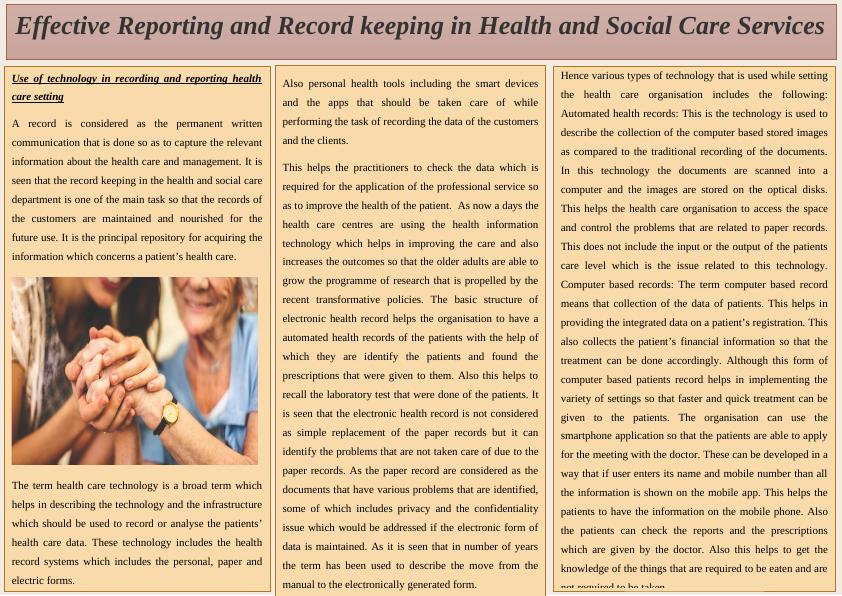 Effective Reporting and Record Keeping in Health Services