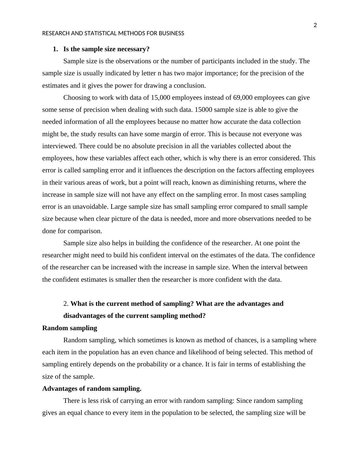 Analysis of Research and Statistical Methods in Business