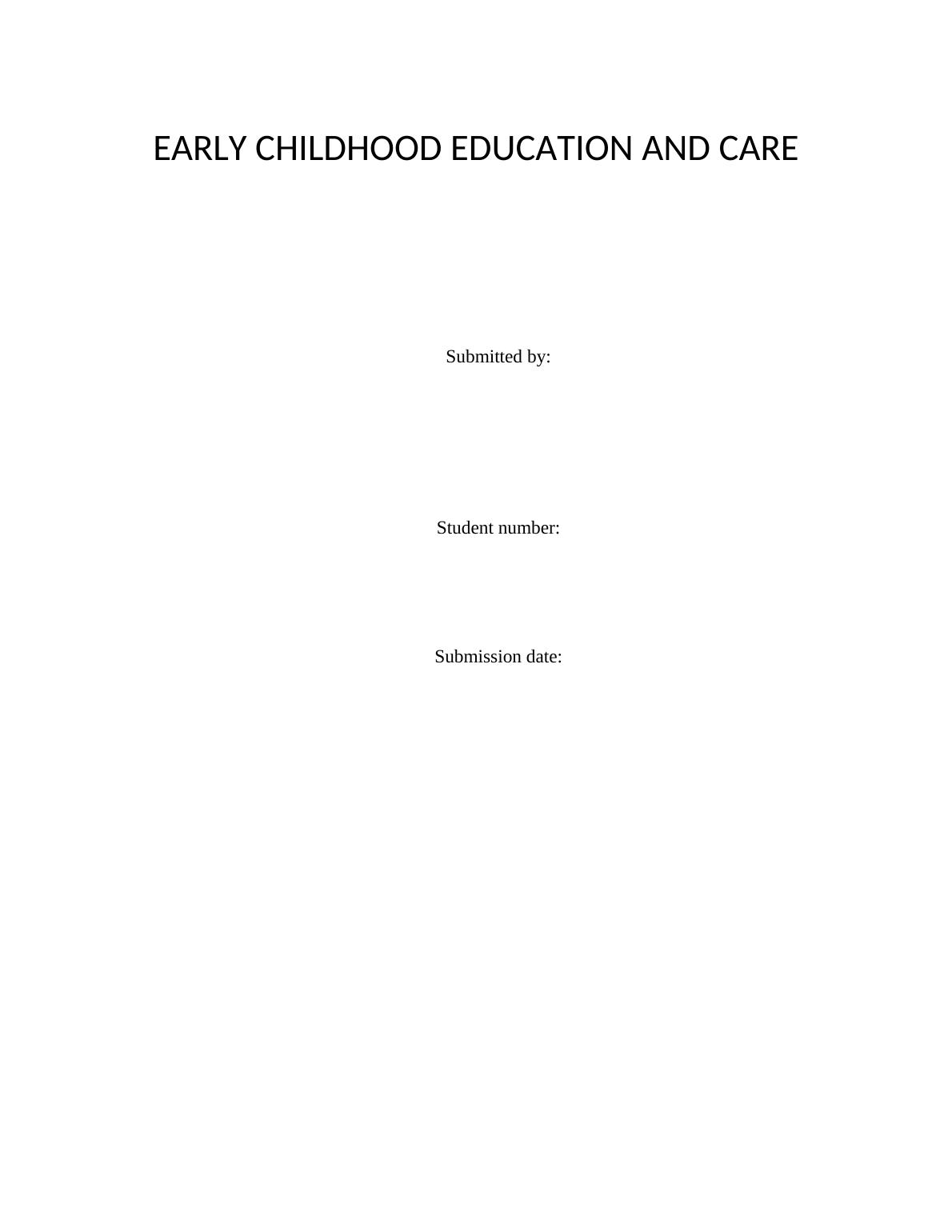 CHC50113 Leadership Cluster Early Childhood Assignment