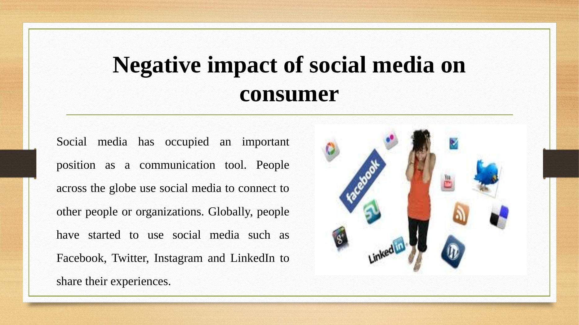 Negative Impact of Social Media on Consumers