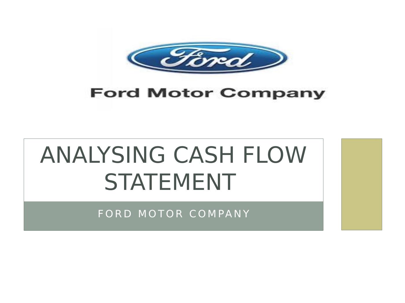 Ford Motor company Assignment Report