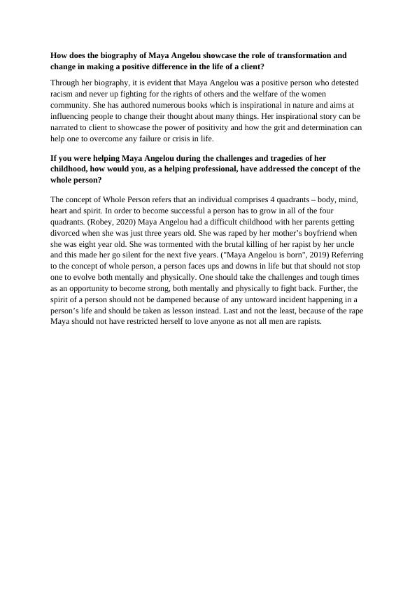 Literary Influences On Maya Angelou