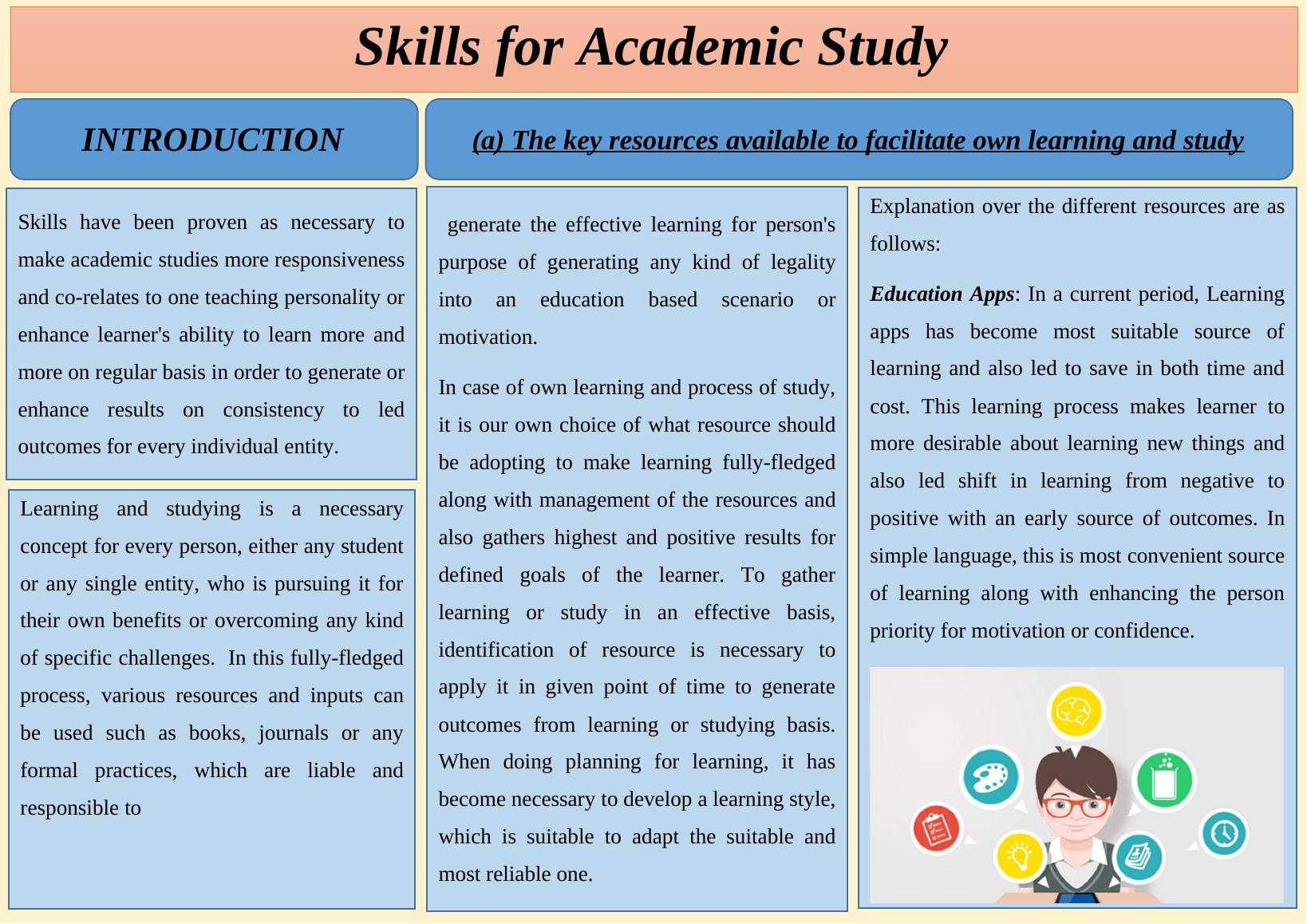 Enhancing Academic Skills: Resource Identification and Usage