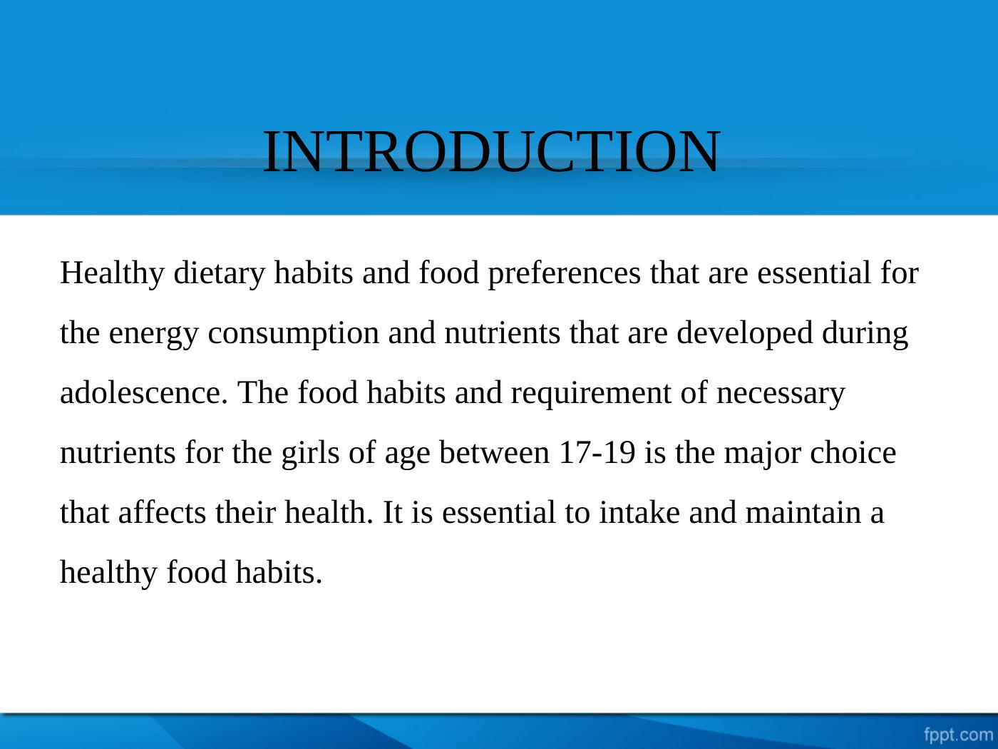 Healthy Eating Talk: Needs Assessment & Key Nutrients