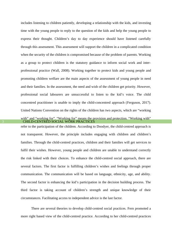 Child-Centred Social Work Practices | Desklib