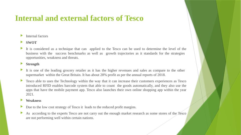 Tesco: Internal & External Factors, SWOT, PESTLE Analysis