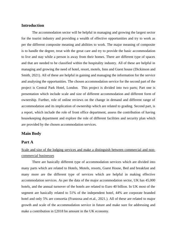 Managing Accommodation Services - Desklib