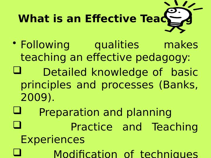 Effective Teaching: Perspectives, Strategies and Management
