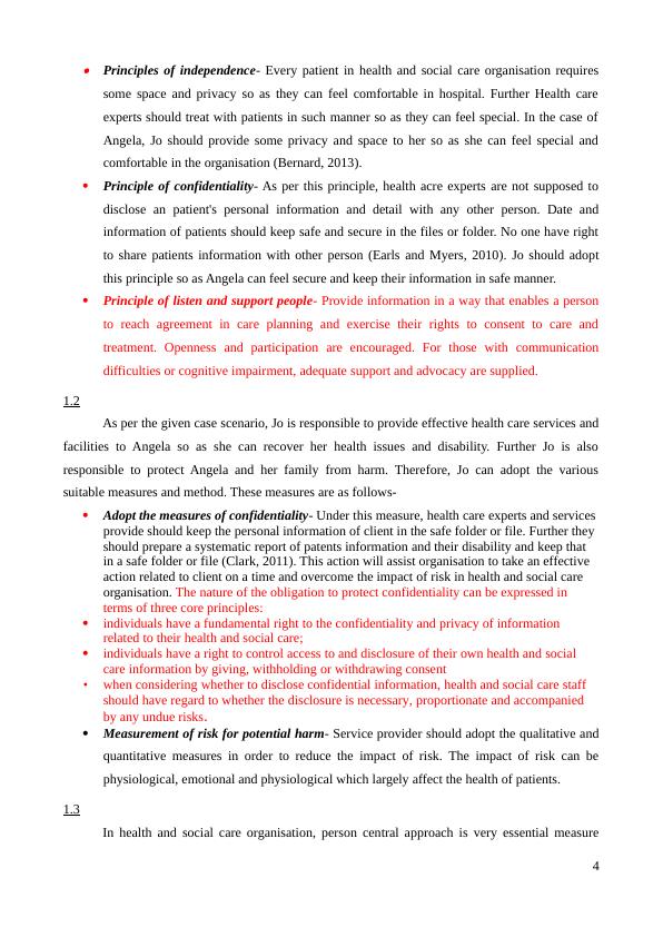 Project Report on Principles of Health & Social Care