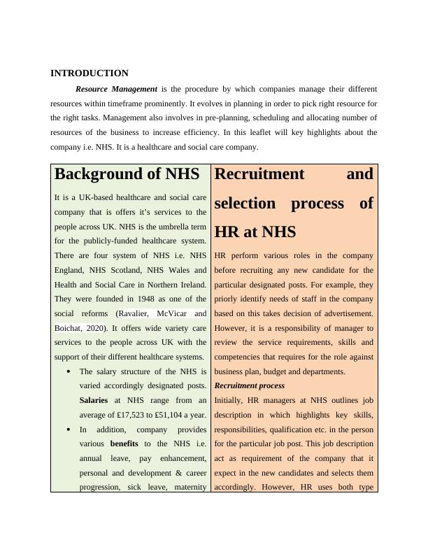 Recruitment and Selection Process at NHS - Desklib